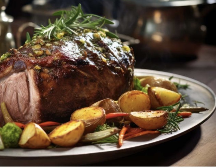 Recette du gigot d'agneau rôti aux herbes et au miel des Vosges - 100% ...